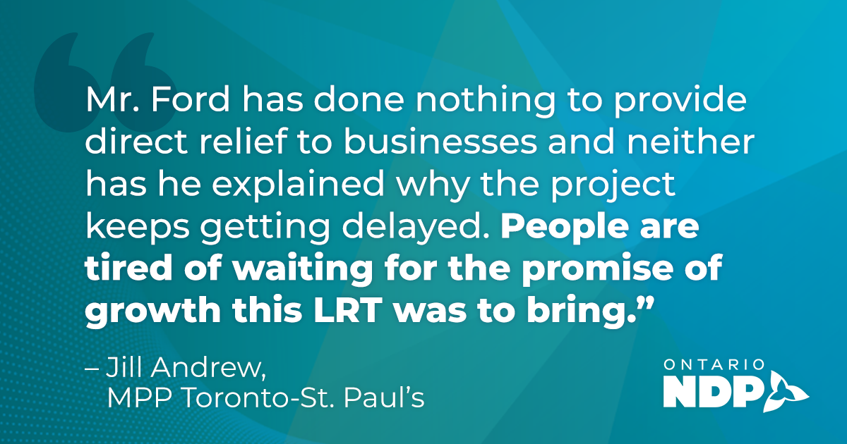 NDP demands transparency from Ford and Metrolinx on devastating ...