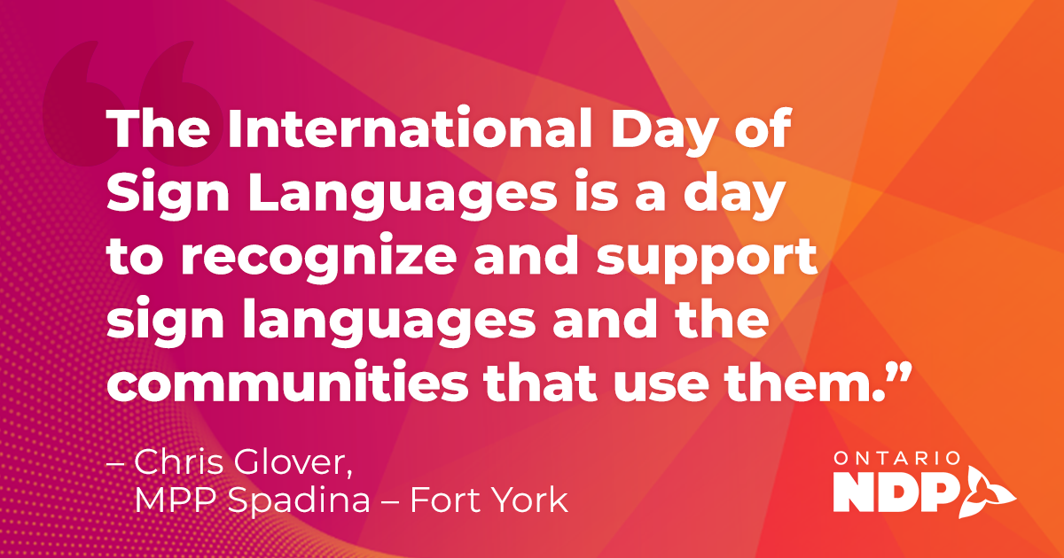NDP proposes International Day of Sign Languages « Ontario NDP