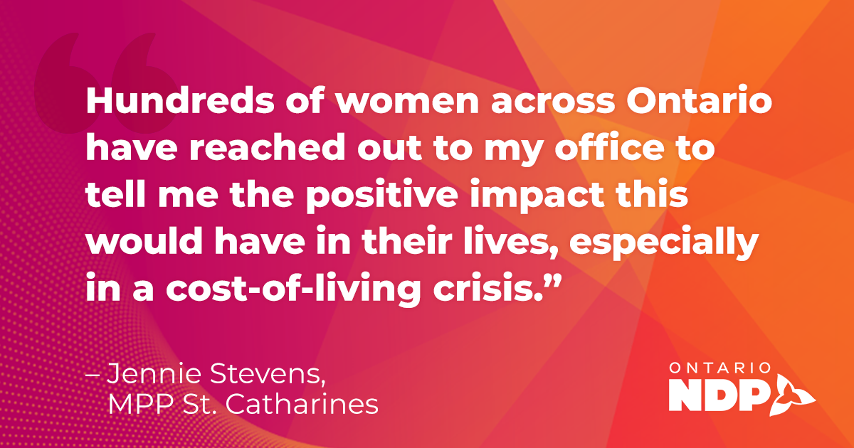 MPP Stevens continues leading the charge for universal contraception ...
